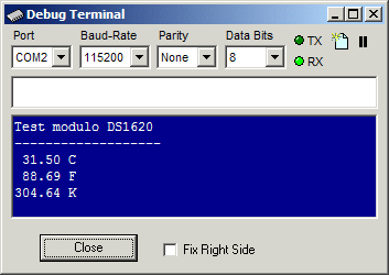 Modulo DS1620 scheda Cubloc CB220